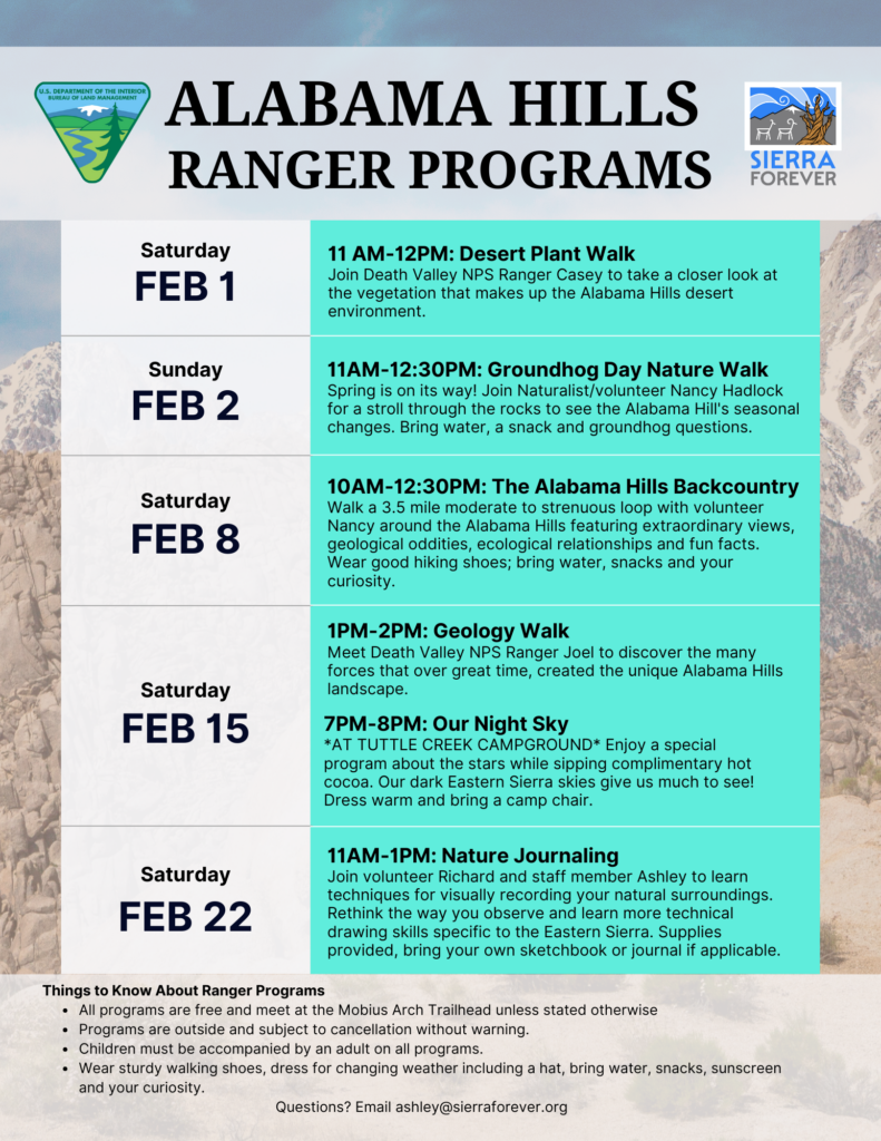 Alabama Hills Groundhog Day Nature Walk - A Sierra Forever Event ...